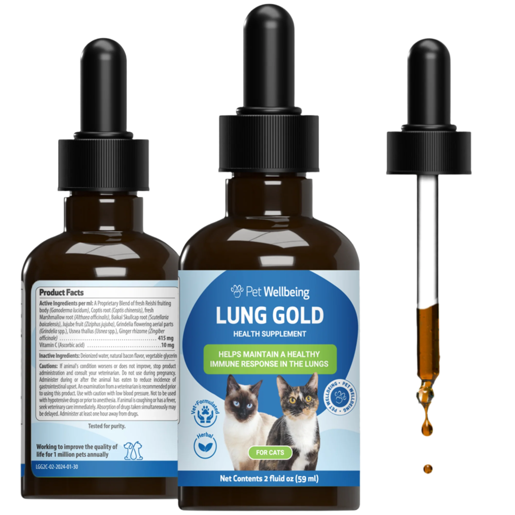 Lung Gold - Lower Respiratory Tract Support for Cats | Pet Wellbeing CA